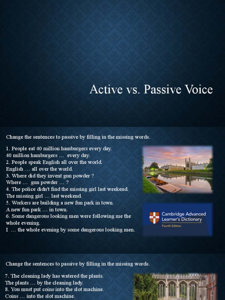 Active Vs Passive Voice | PDF | Animation