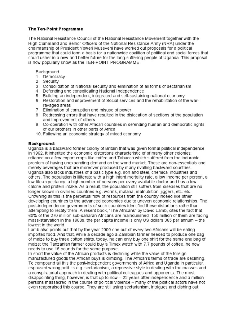 NRM Ten-Point-Programme | PDF | Cost Of Living | Foods