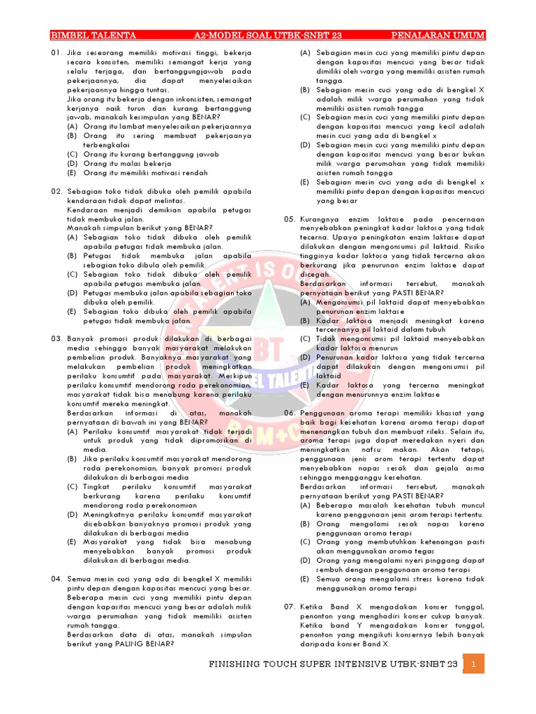 Soal Penalaran Umum UTBK-SNBT | PDF