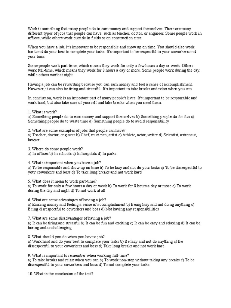 Text About Work A2 | PDF