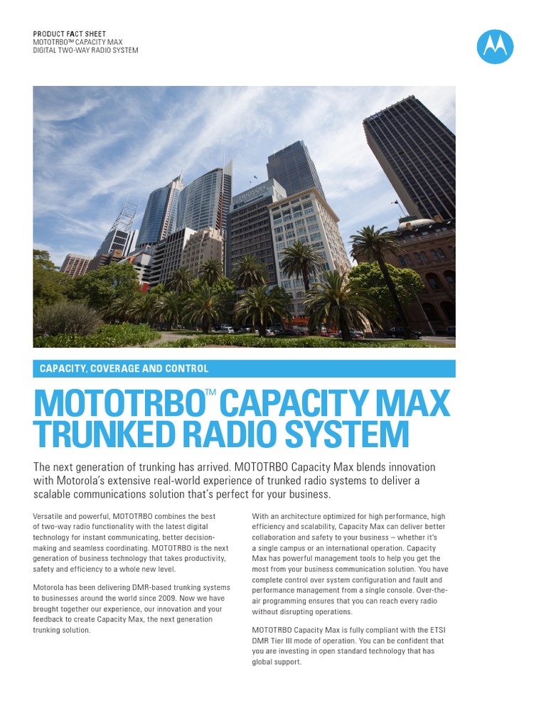MOTOTRBO Capacity Max Fact Sheet | PDF | Information Technology ...