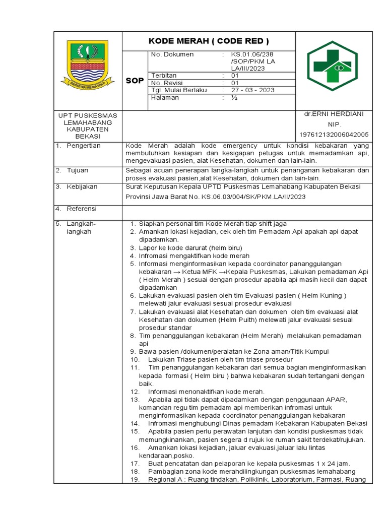 Sop Kode Merah (Code Red) | PDF