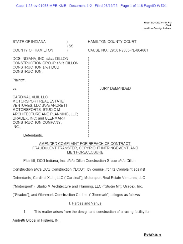 DCG Construction Complaint | PDF | Foreclosure | Copyright