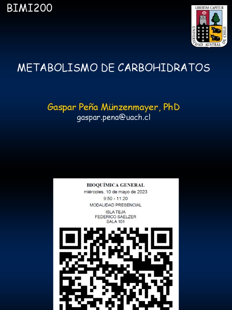 BIOQ200 Clase1 Carbohidratos GPM | PDF | Carbohidratos | Glucosa
