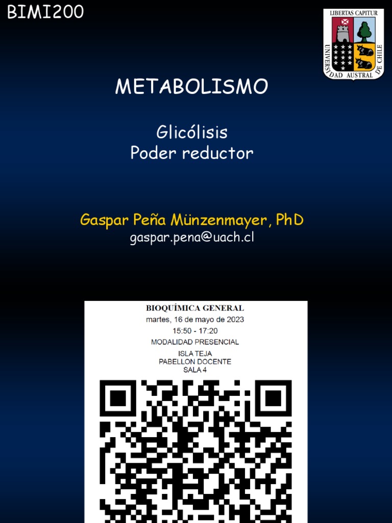 BIOQ200 Clase2 Glic Poderred GPM | PDF | Metabolismo | Glucólisis