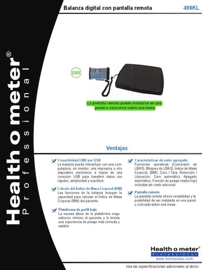 FT BASCULA HEALTH O METER 498KL | PDF | Pantalla de cristal líquido ...