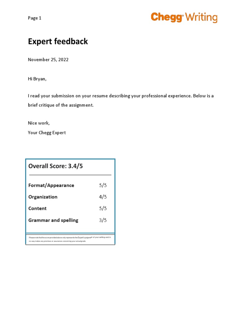 Chegg Grading Resume Sample 2 | PDF | Résumé