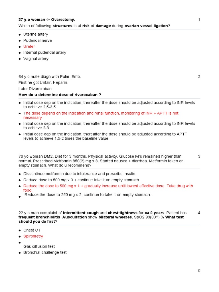 Medical Case Study Questions | PDF | Stroke | Heart Failure