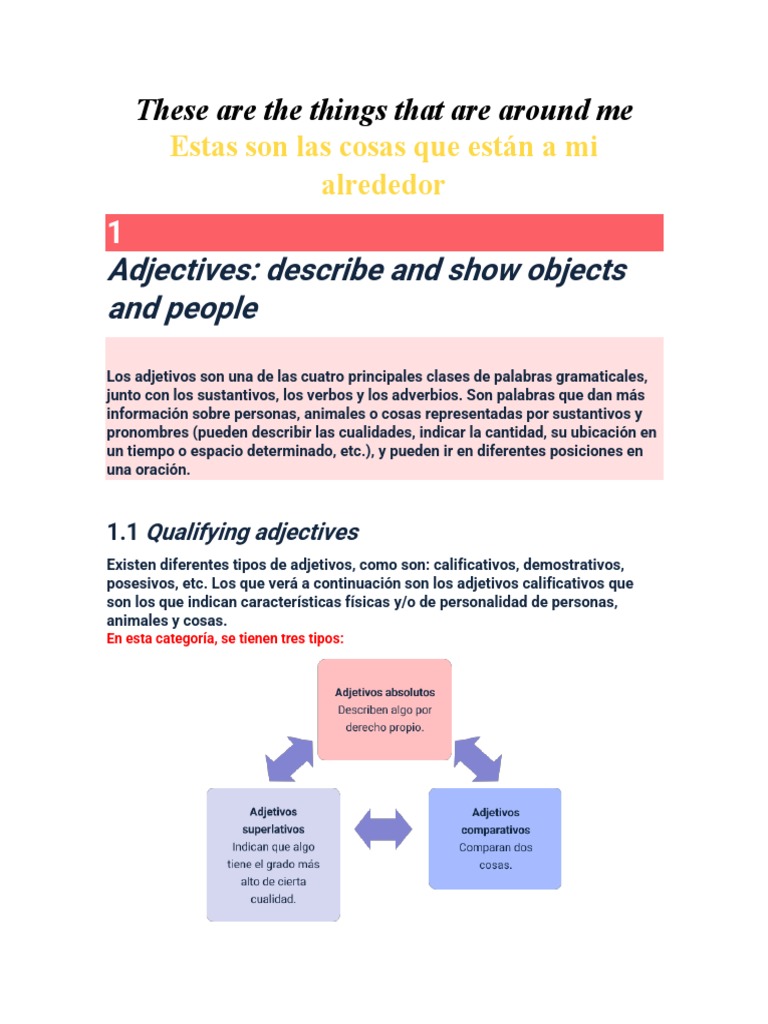 These Are The Things That Are Around Me 2 | PDF | Verbo | Oración ...