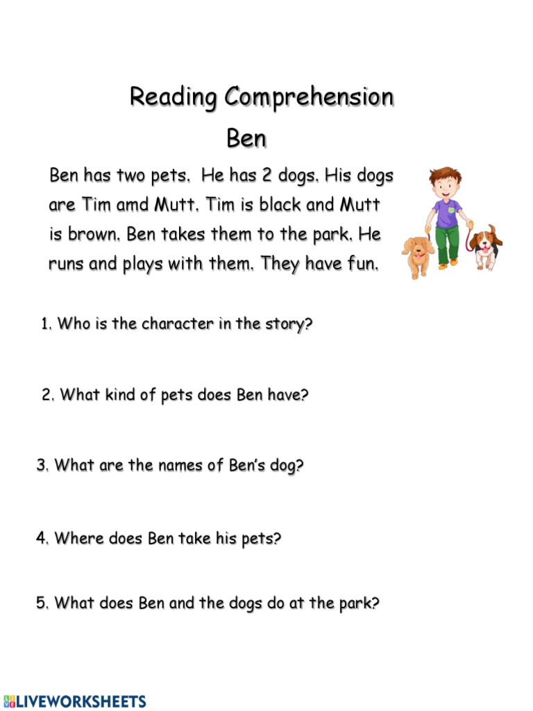 Ben's Pets: A Reading Comprehension | PDF | Art | Mystery, Thriller ...