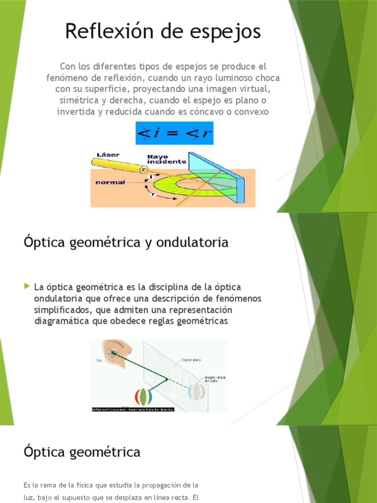 Reflexión de Espejos | PDF | Espejo | Óptica