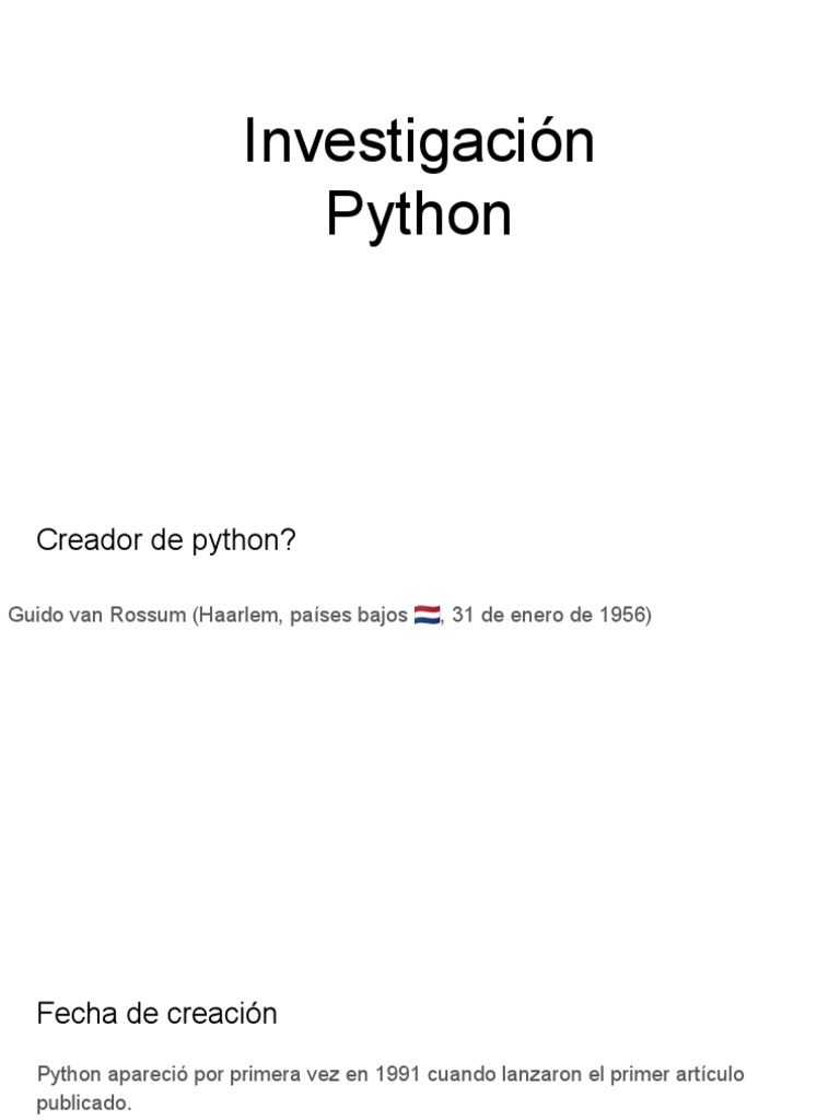 Investigacion | PDF | Python (lenguaje de programación) | Lenguaje de programación