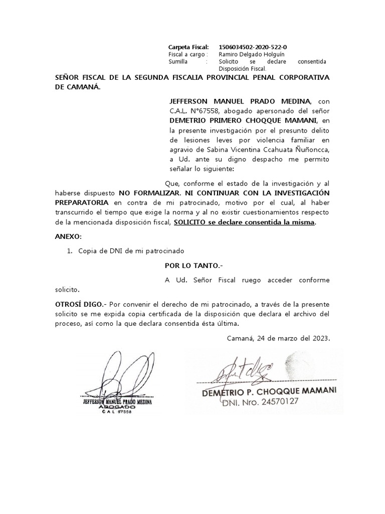 Solicita Se Declare Consentida Dispocisión Fiscal | PDF