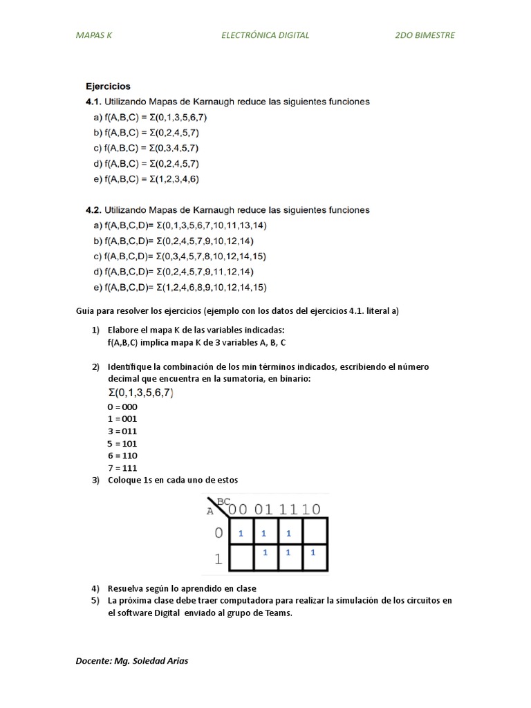 Guía de Mapas K en Electrónica Digital | PDF