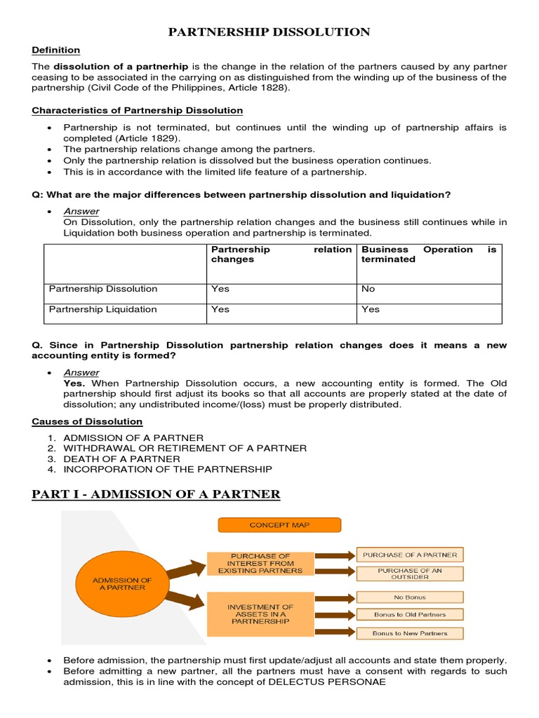 Detailed Handouts in Partnership Dissolution | PDF | Debits And Credits ...
