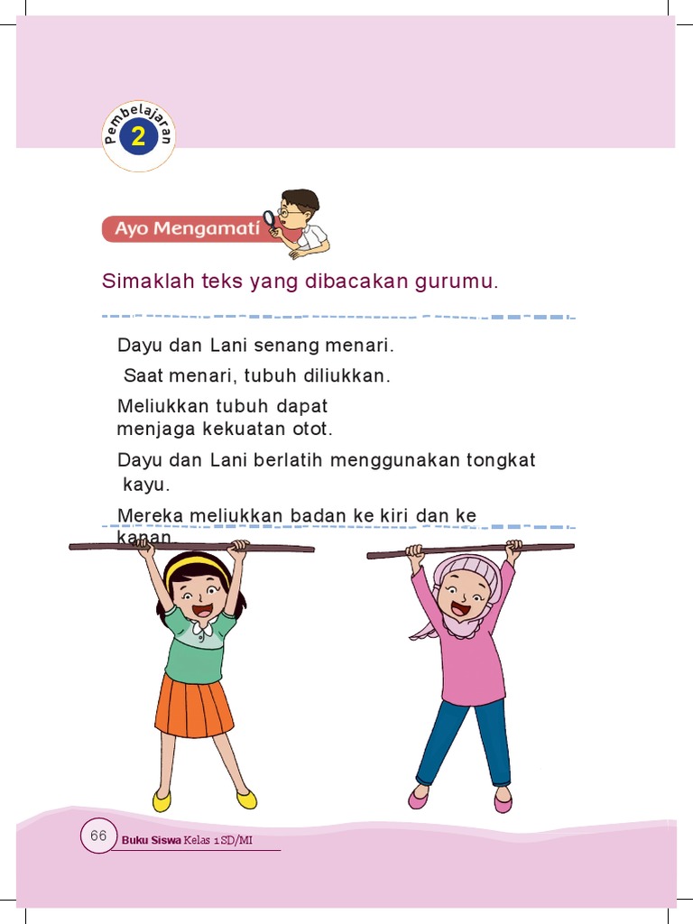 rpp Tematik Kelas 1 Tema 2 Subtema 2 Gemar Bernyanyi dan Menari ...