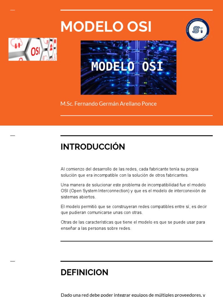 Modelo Osi | PDF | Protocolos de internet | Red de computadoras
