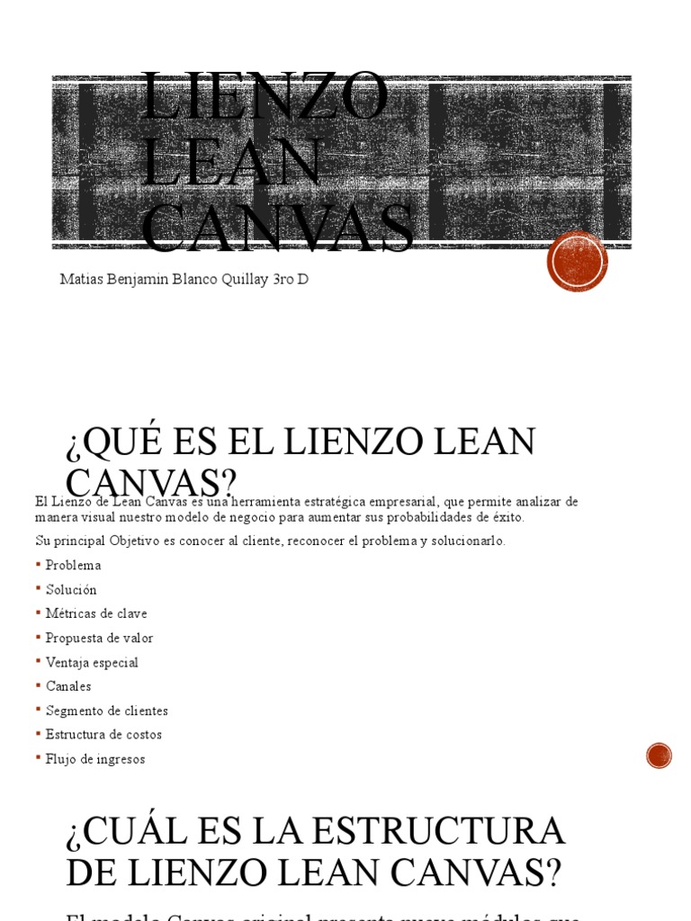 Lienzo lean Canvas Matias Benjamin Blanco Quillay 3ro D | PDF
