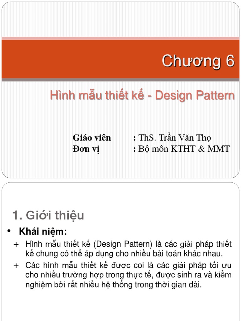 Chương 6 - Hình Mẫu Thiết Kế - Design Pattern | PDF