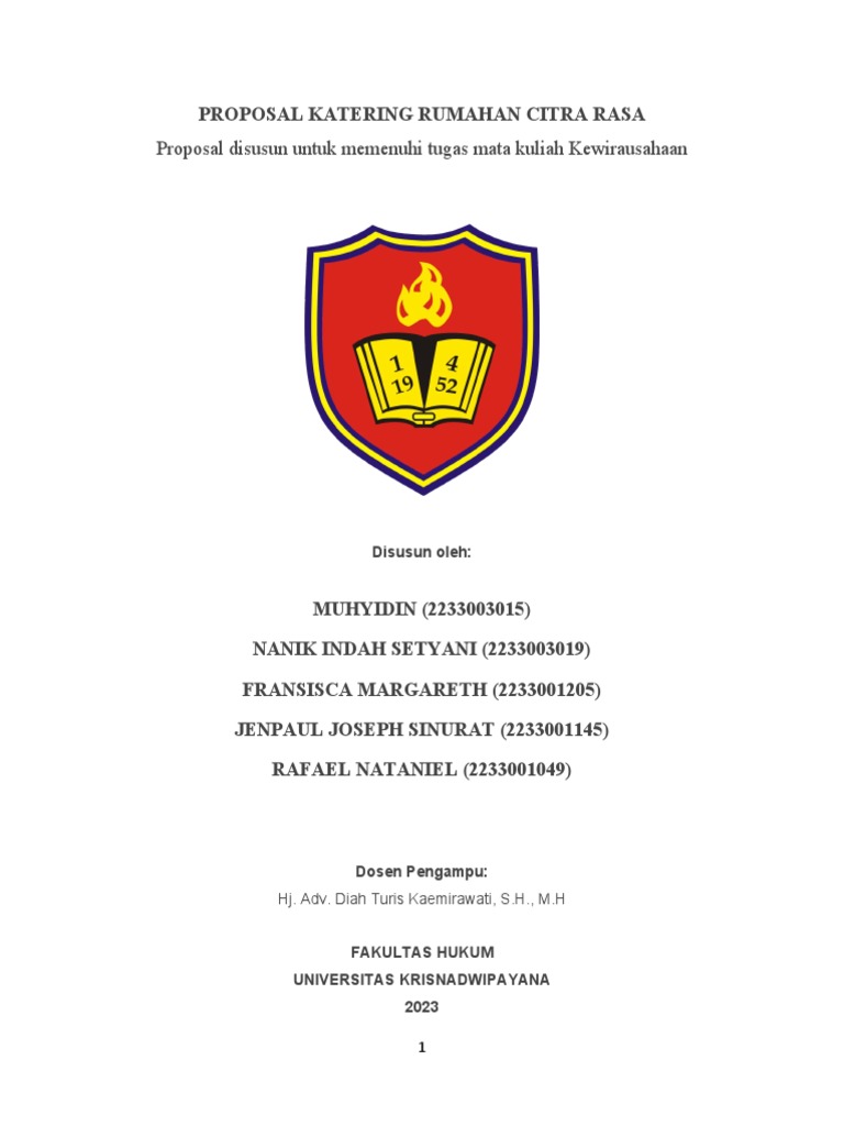 PROPOSAL KELOMPOK 7 KATERING | PDF