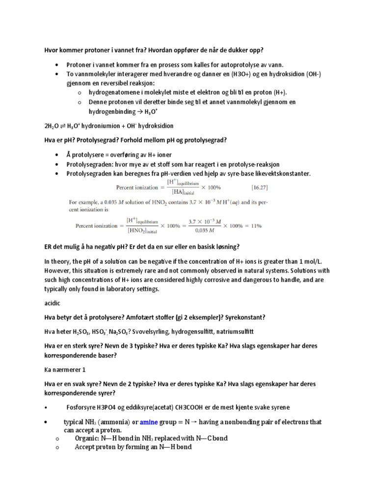 Syre Base Oppgaver 1 | PDF