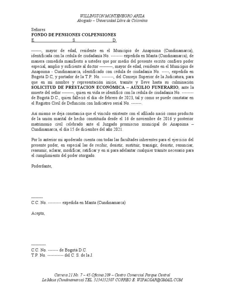 Poder Colpensiones | PDF