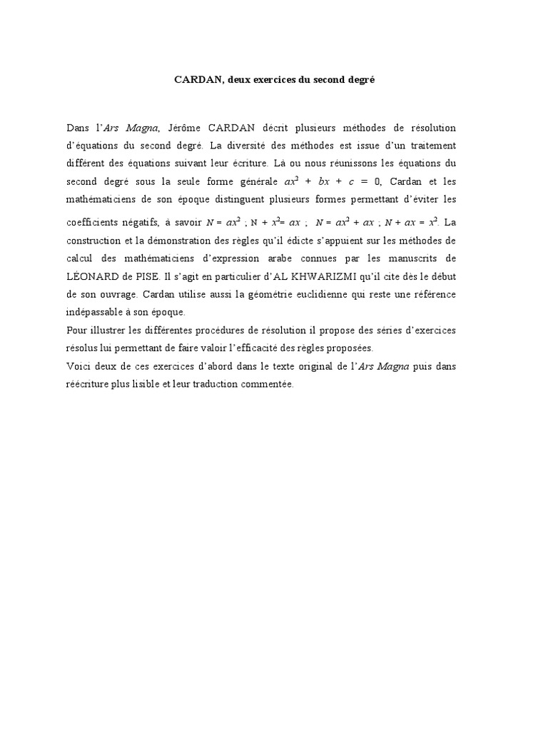 Cardan P41 | PDF | Équations | Concepts mathématiques