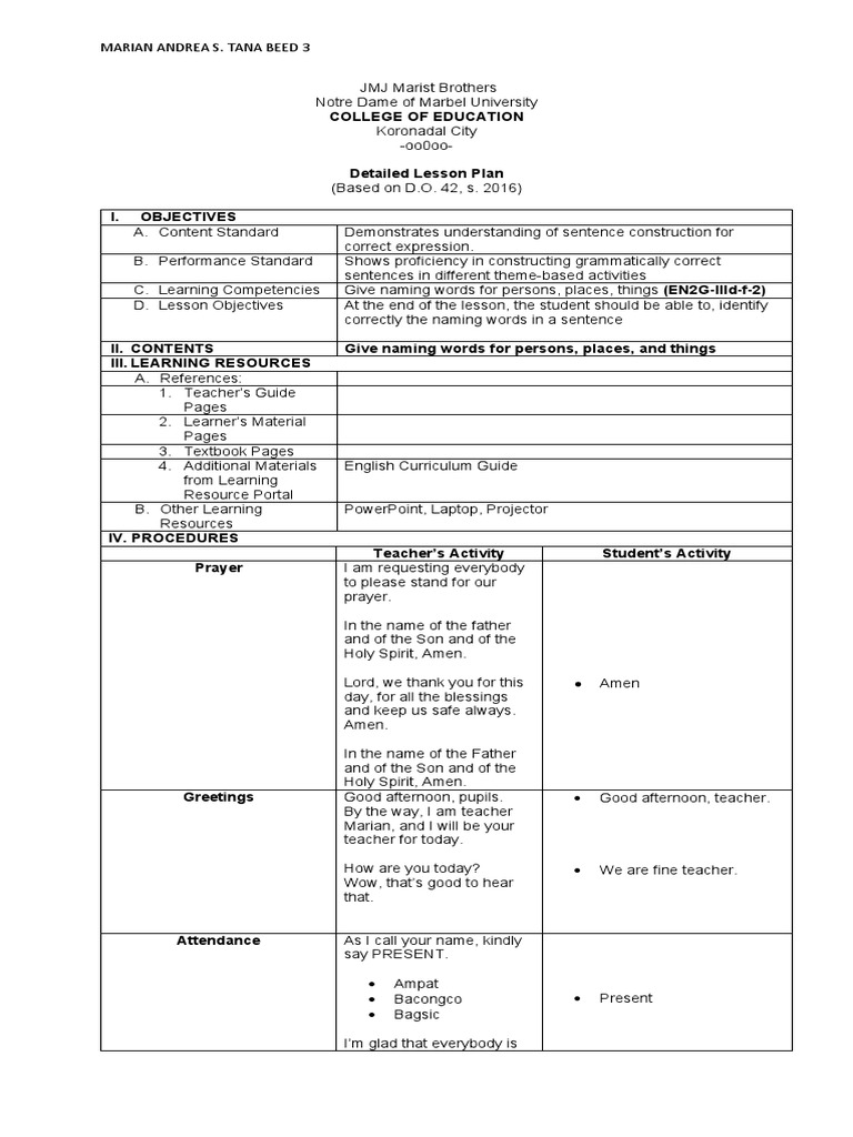 Edeng101-Dlp Grade 2 Noun Tana | PDF | Subject (Grammar) | Predicate ...
