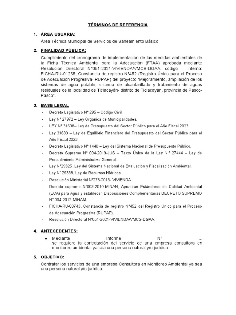 TDR Monitoreo Ptar | PDF | Tratamiento de aguas residuales | Aguas residuales