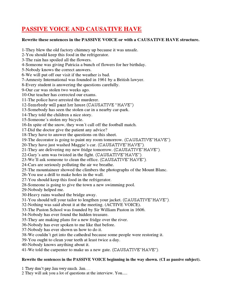 1º Bach Passive Voice Causative Have (2)_fb41fcca5e1a3a98db03922ca4343218 | PDF