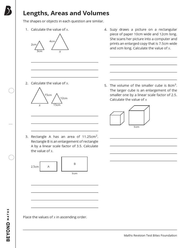 26 Lengths, Areas and Volumes | PDF | Volume | Geometry