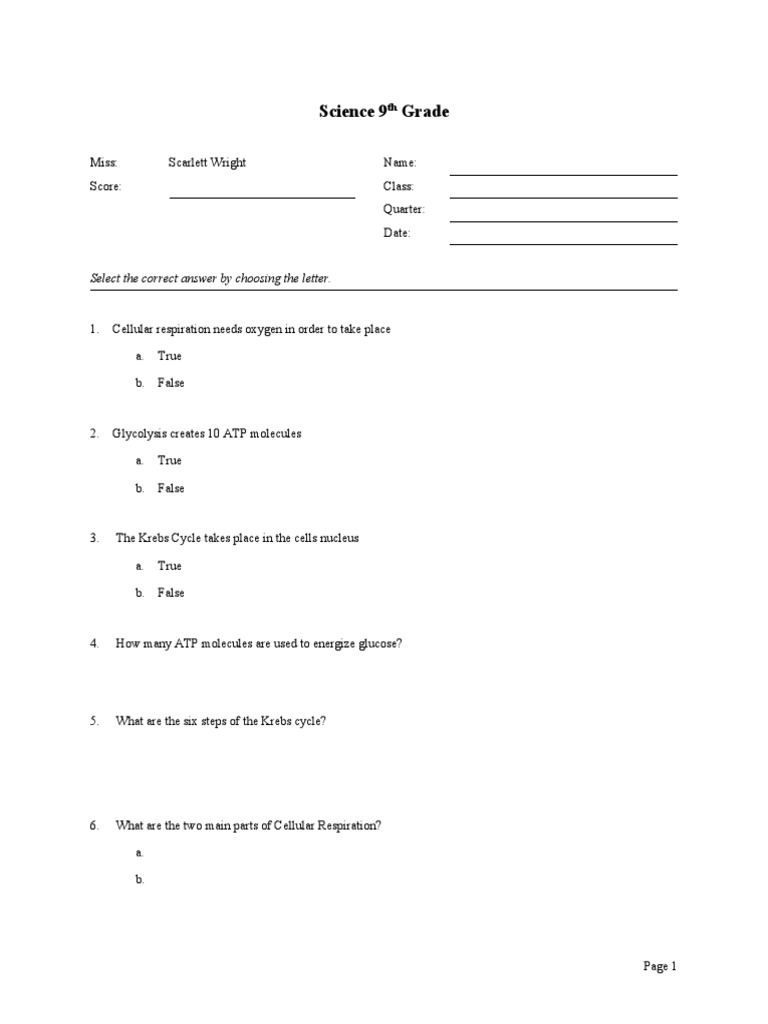 Science 9th Grade | PDF
