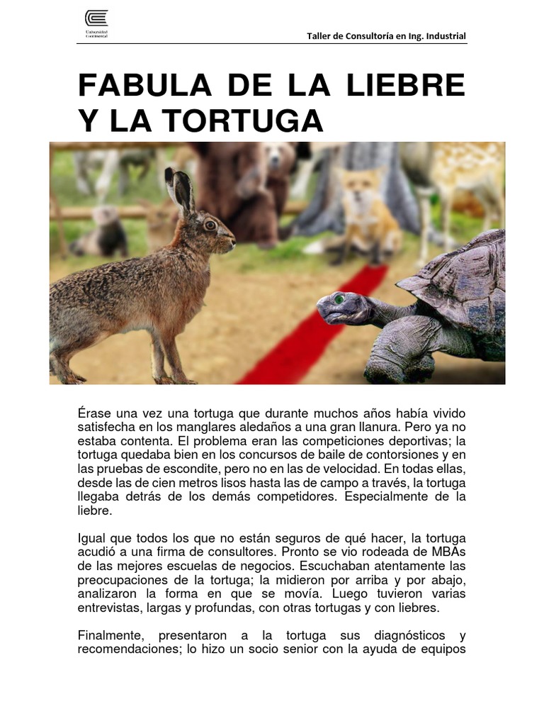 La tortuga y la liebre: fábula y lecciones | PDF | Tortuga