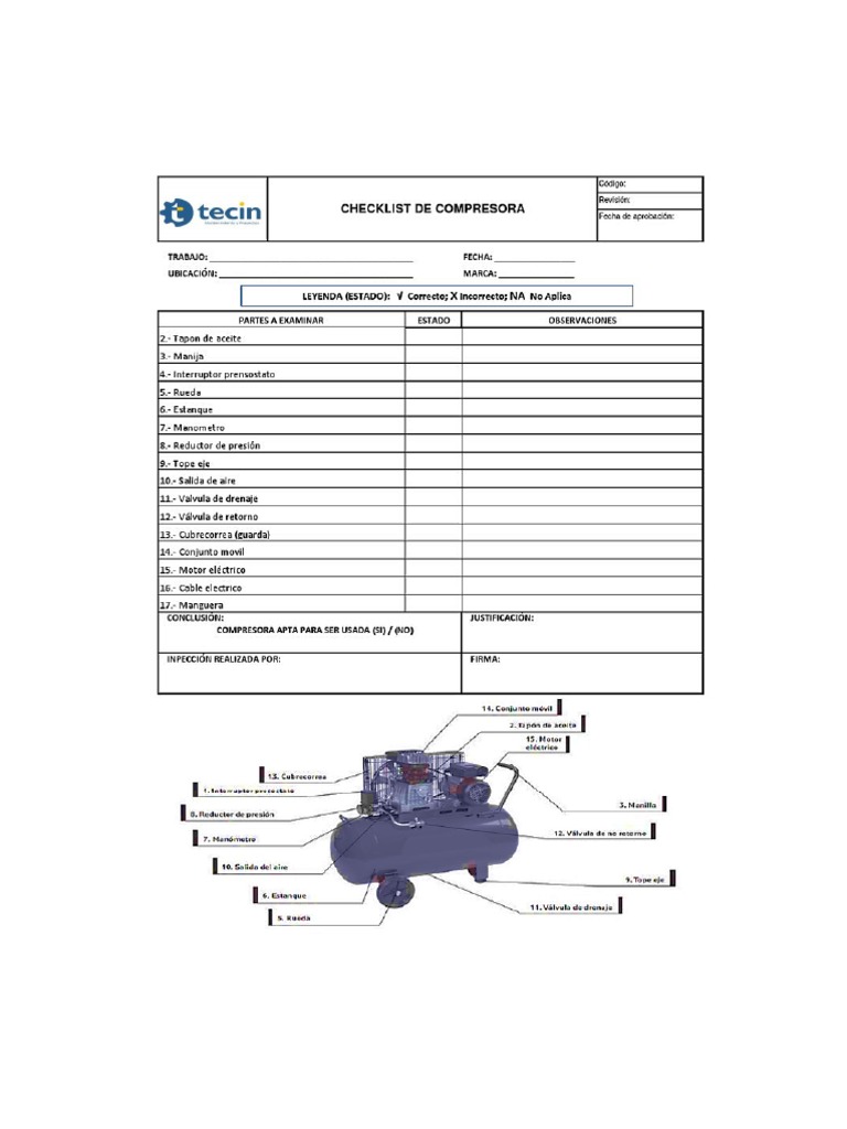 CHECK LIST Compresora | PDF