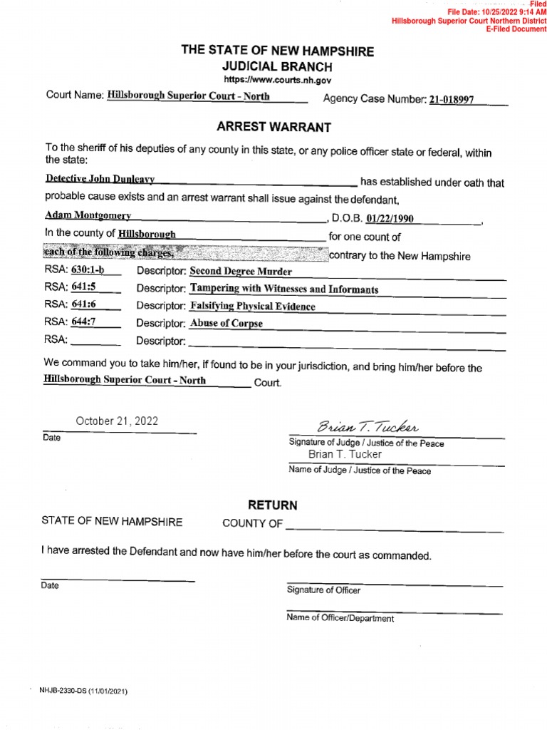 Adam Montgomery Unsealed Probable Cause Statement | PDF