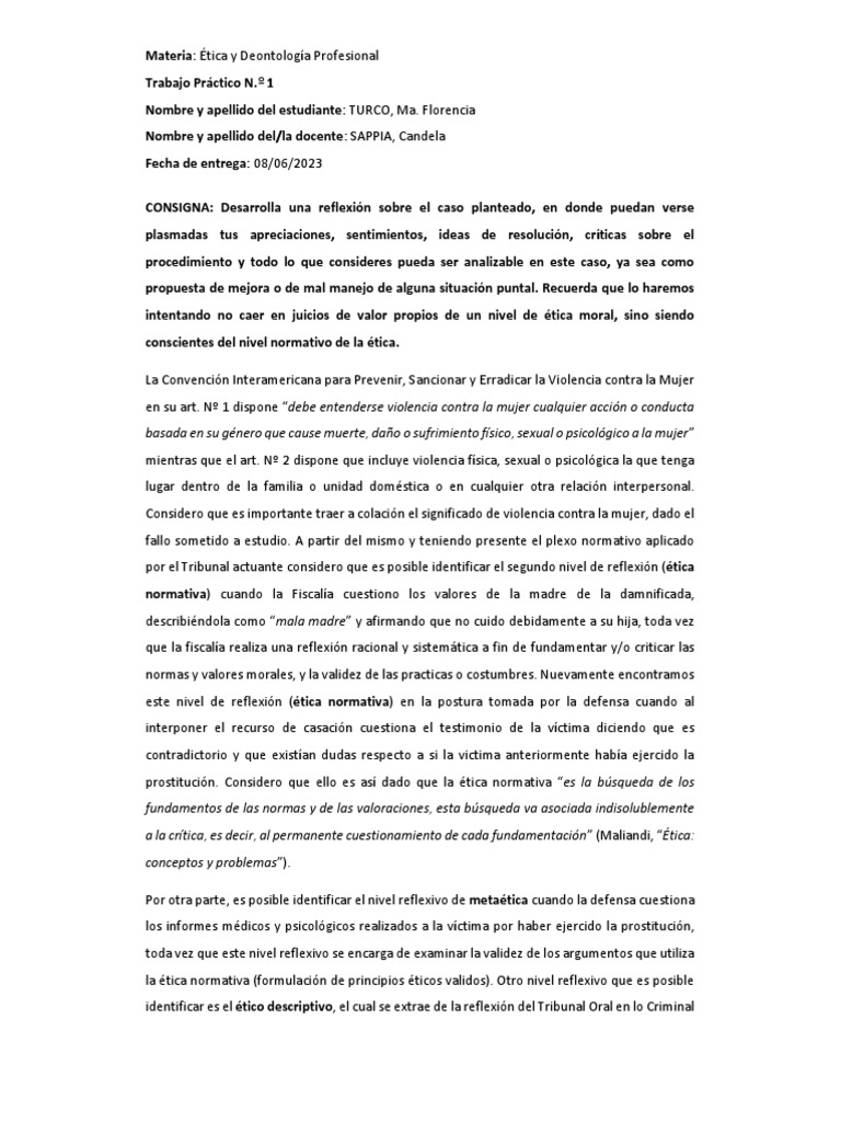 TP #1 ETICA Entregable | PDF