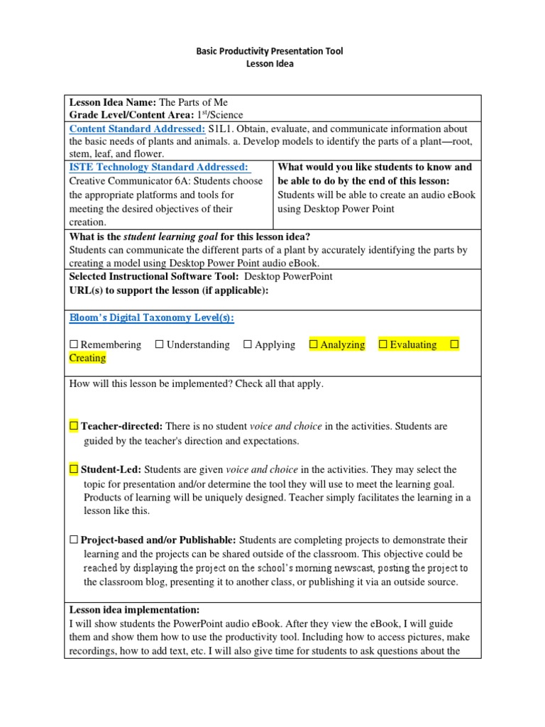 BPT Lesson Plan | PDF | Learning | Cognition