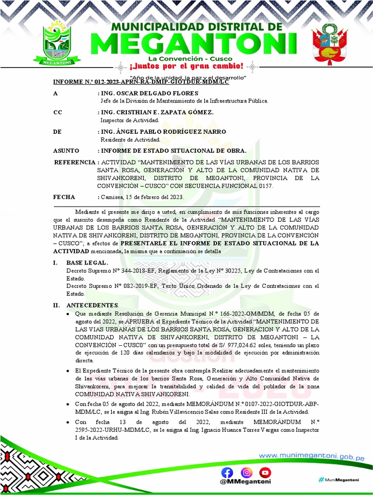 Informe de Estado Situacional | PDF