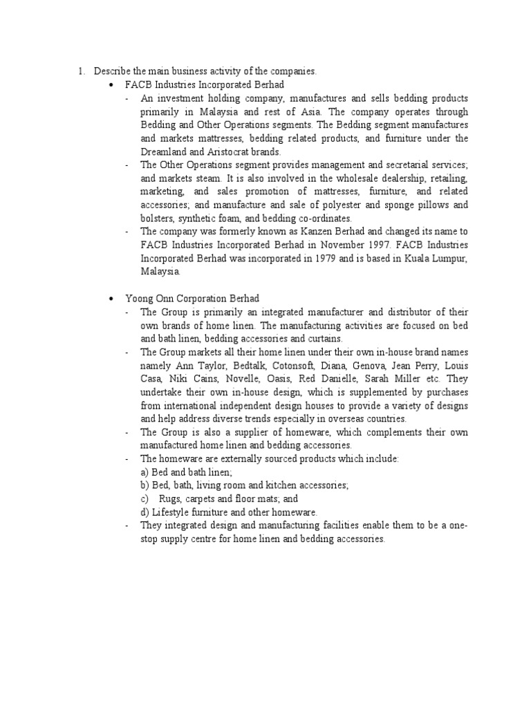 Assignment Acc | PDF | Bedding | Bed