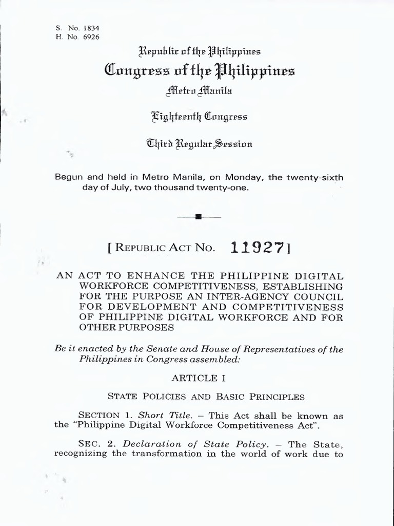 Ra 11927 | PDF | Information Technology | Information And ...