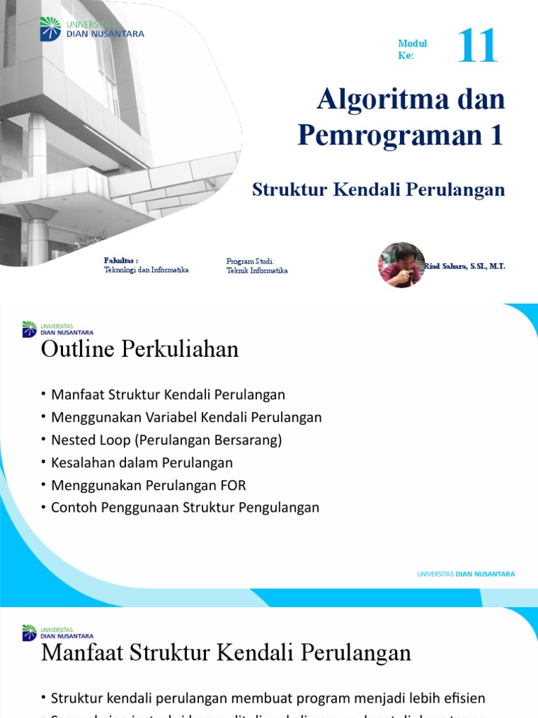 Pertemuan 11 - Struktur Kendali Perulangan | PDF | Metode & Bahan Ajar ...