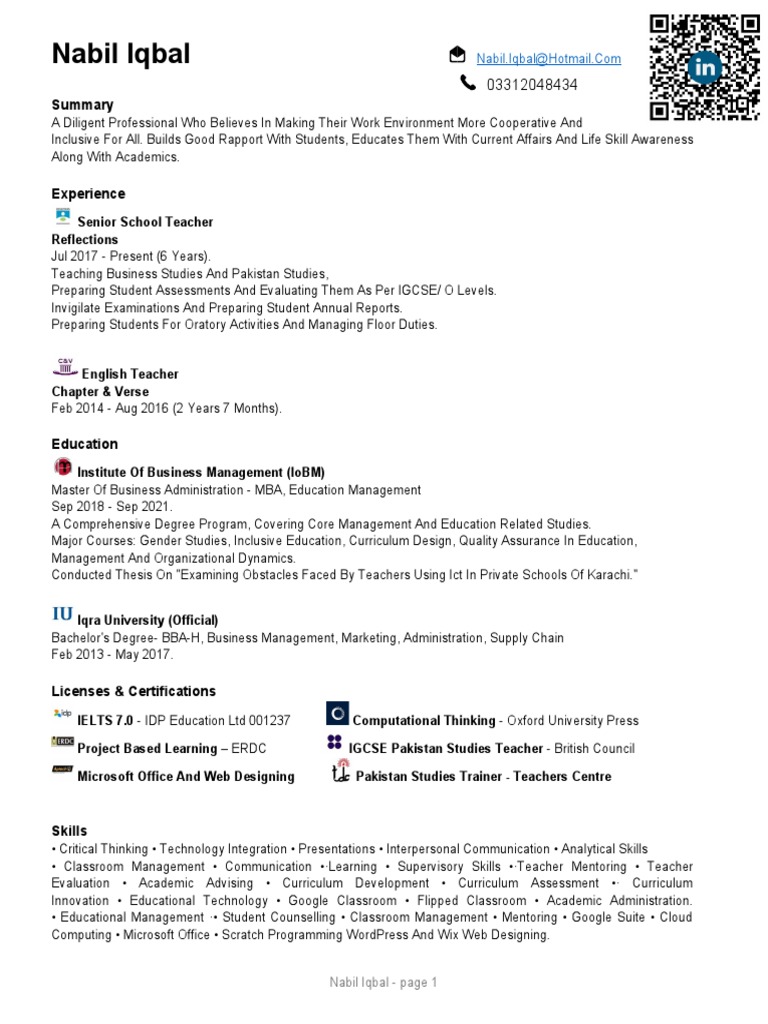 Resume Nabil Iqbal | PDF