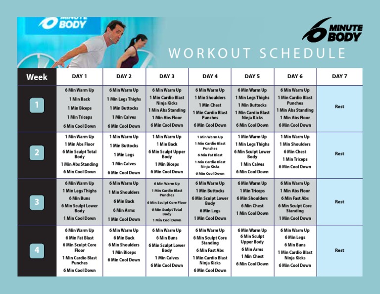 6 Minute Body Schedule | Download Free PDF | Human Anatomy | Physical ...