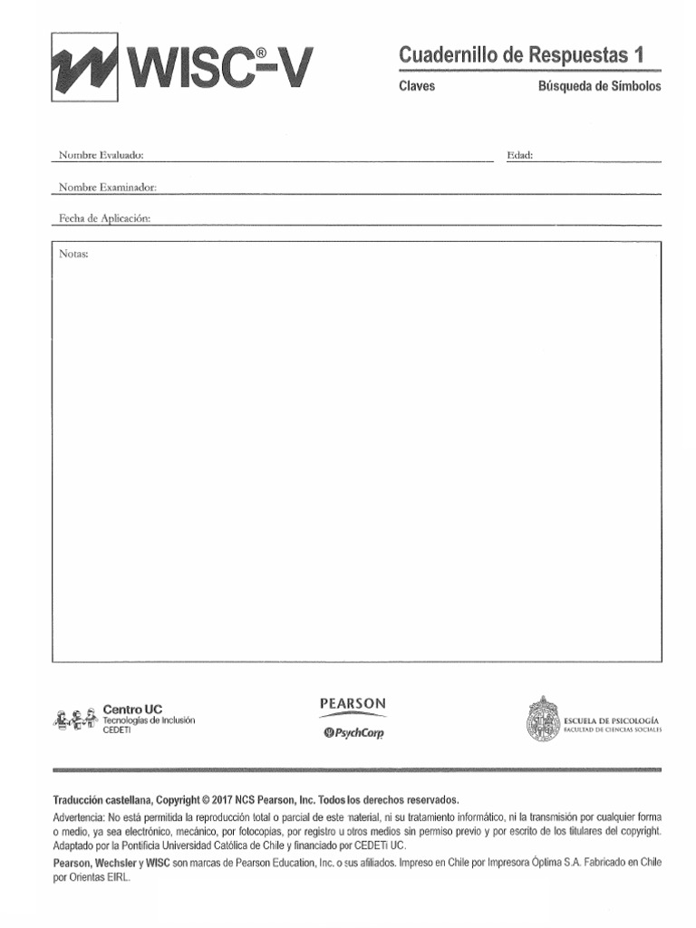 Protocolo 2 (Claves y Búsqueda de Símbolos) - Wisc V | PDF