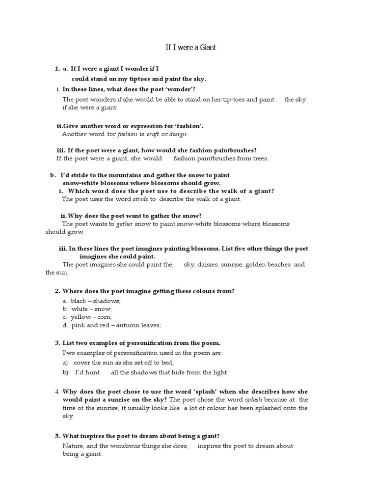 If I Were A Giant | PDF | Poetry | General Fiction