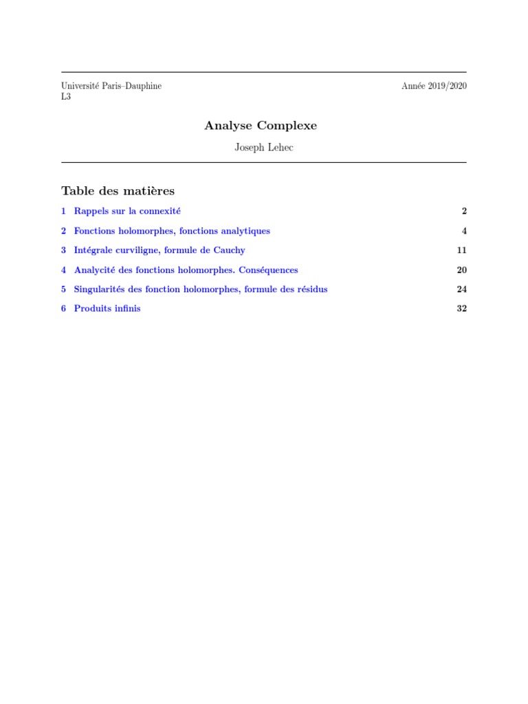 Analyse Complexe Poly | PDF