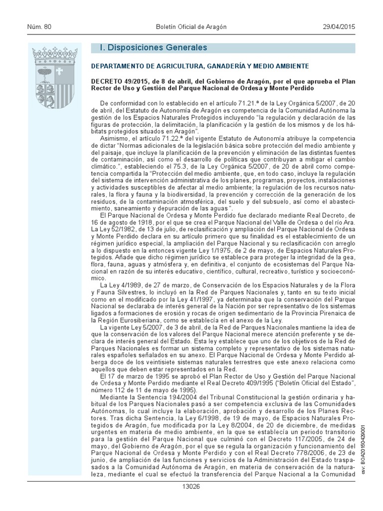 Prug Ordesa | PDF | Patrimonio de la Humanidad | Área protegida