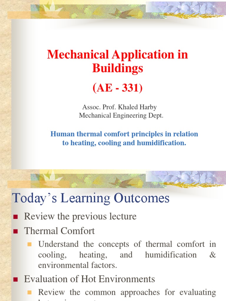 Chapter 2# Human Thermal Comfort, Cooling, Heating and | PDF | Heat ...