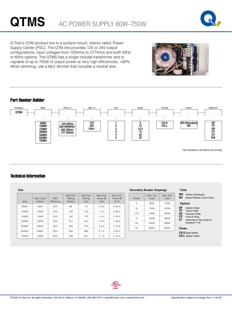 Qtms Master Ordering Guide Set 1 | PDF | Transformer | Mains Electricity