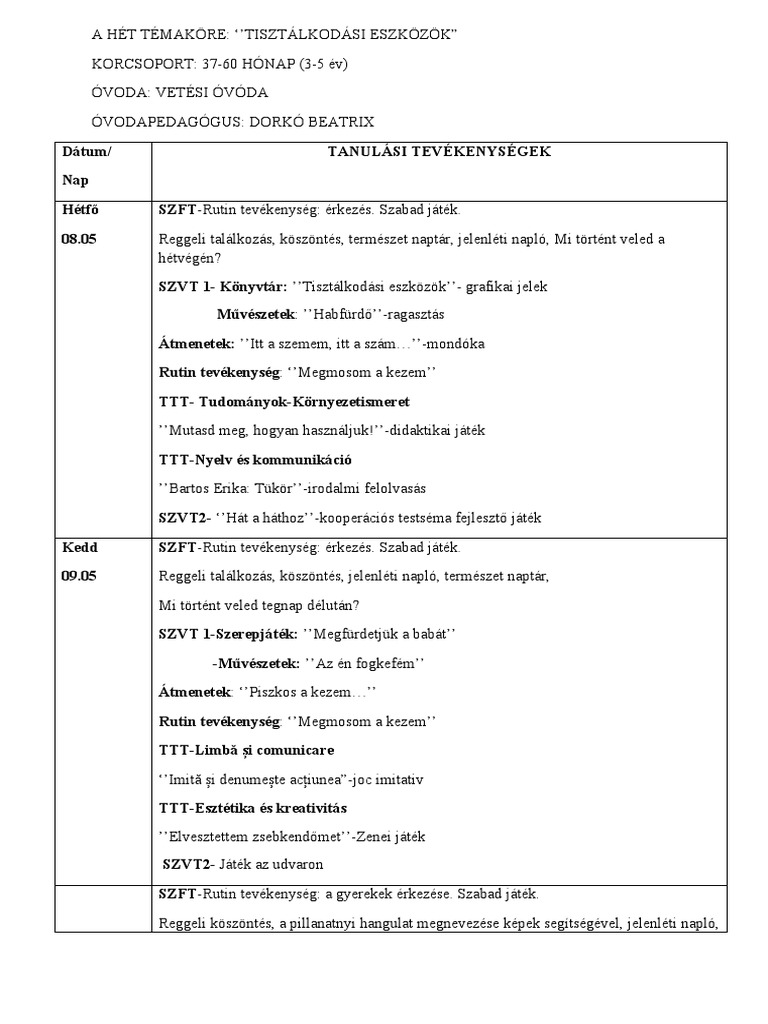 Heti Terv | PDF